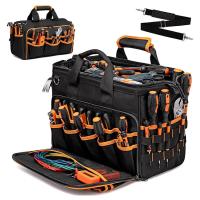 China In Stock New Style 17Inch Heavy Duty Zipper Closure Thickened Wear Resistant Oxford Cloth Portable Storage Tool Bag for sale