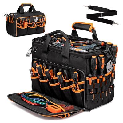 China In Stock New Style 17Inch Heavy Duty Zipper Closure Thickened Wear Resistant Oxford Cloth Portable Storage Tool Bag for sale