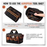 China In Stock New Style 17Inch Heavy Duty Zipper Closure Thickened Wear Resistant Oxford Cloth Portable Storage Tool Bag for sale