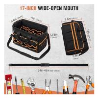 China In Stock New Style 17Inch Heavy Duty Zipper Closure Thickened Wear Resistant Oxford Cloth Portable Storage Tool Bag for sale