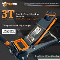 China 3 Ton Hydraulic Floor Jack Low Profile Double Pump Car Jack Heavy Duty Quick Lift Garage Automotive Repair Vehicle Lifting Jack for sale