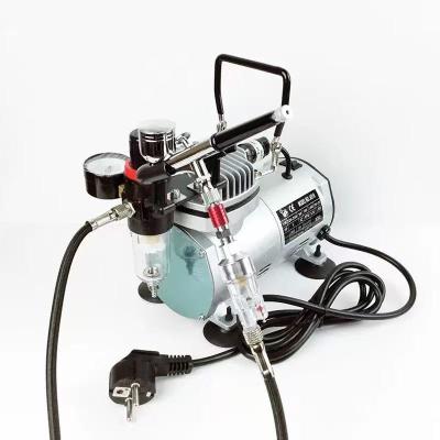 China Portable Powerful Rechargeable Mini Compressor Airbrush Kit Moisture Trap Auto-stop Eco-Friendly Nail Art Paint for sale
