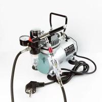 China Portable Powerful Rechargeable Mini Compressor Airbrush Kit Moisture Trap Auto-stop Eco-Friendly Nail Art Paint for sale