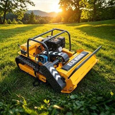 China US Spot 2026 Hot Selling Remote Control Lawn Mower 1000mm Width Optional All Terrain Crawler Design Garden Orchard for sale