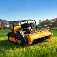 China US Spot 2026 Hot Selling Remote Control Lawn Mower 1000mm Width Optional All Terrain Crawler Design Garden Orchard for sale