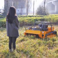 China US Spot 2026 Hot Selling Remote Control Lawn Mower 1000mm Width Optional All Terrain Crawler Design Garden Orchard for sale