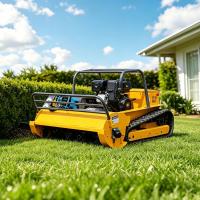 China US Spot High Trafficability Remote Control Garden Lawn Mower, Easy Pass on Slope and Mud Ground, Labor-free Automatic Trimming for sale