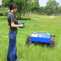 China US Spot Long Distance Wireless RC Lawn Mower Robotgasoline  Thickened Anti-slip Crawler Flexible Steering Full Coverage Cutting for sale