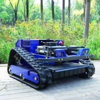 China US Spot Long Distance Wireless RC Lawn Mower Robot, Thickened Anti-slip Crawler, Flexible Steering Full Coverage Cutting for sale