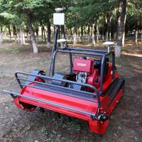 China GPS DIY Industrial 4-Stroke Cordless Self Propelled Smart Crawler Lawn Mower Farm All Terrain Remote Control Compact Slope Weed for sale