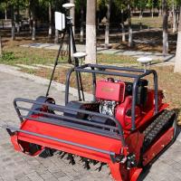China GPS DIY Industrial 4-Stroke Cordless Self Propelled Smart Crawler Lawn Mower Farm All Terrain Remote Control Compact Slope Weed for sale