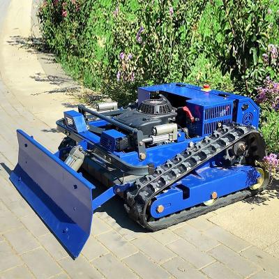 China Self Propelled 4-Stroke Cordless Gasoline-Powered Crawler Lawn Mower with Rotary Flail Cutting Snow Shovel Adjustable Height DIY for sale