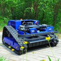 China Gasoline Engine 4-Stroke Single Cylinder Cordless Slope Crawler Lawn Mower with 550MM Cutting Width and 45 Gradeability for sale