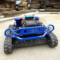 China Industrial Gasoline Cordless Remote-Control Track-Type Lawn Mower Intelligent Robot Flail Mower with Core Engine for Garden Care for sale