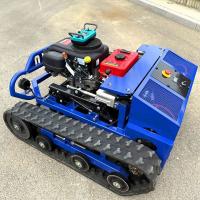 China Industrial Gasoline Cordless Remote-Control Track-Type Lawn Mower Intelligent Robot Flail Mower with Core Engine for Garden Care for sale