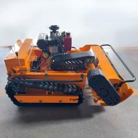 China Diesel Engine 4-Stroke Industrial Small Robot Grass Cutter Cutting Width 800mm 1000mm 1200mm Remote Control Crawler Flail Mower for sale