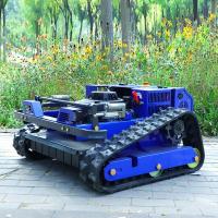 China 4-Stroke Gas Mower Low Fuel Consumption High Power Garden Remote Control Crawler Mower Industrial Agricultural Mulch Disposal for sale