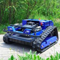 China 4-Stroke Gas Mower Low Fuel Consumption High Power Garden Remote Control Crawler Mower Industrial Agricultural Mulch Disposal for sale