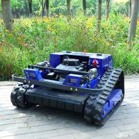 China 4-Stroke Gas Mower Low Fuel Consumption High Power Garden Remote Control Crawler Mower Industrial Agricultural Mulch Disposal for sale