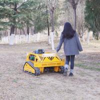 China Factory Direct Cordless Self Propelled Remote-controlled Lawn Mower with Flail Mower 150mm Track Width for Estate Lawns for sale