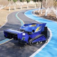 China Self Propelled Cordless Remote-controlled DIY Lawn Mower Designed for Climbing 55 Slopes Rotary Blade Complex Terrains for sale