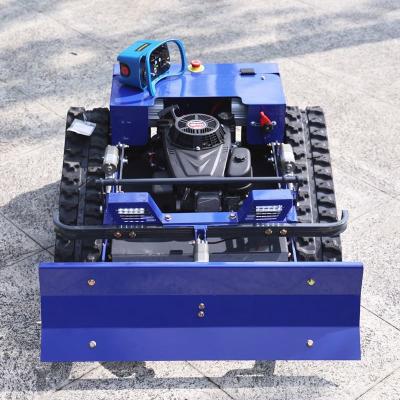 China Factory Direct Cordless DIY Remote-controlled Lawn Mower with 150mm Track Width and Snow Shovel for Estate Lawns for sale