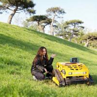 China RC Lawn Mower Field Weed Cleaning All-Terrain RC Lawn Mower Mountain Wasteland Clearing Strong Climbing Weedy Terrain for sale