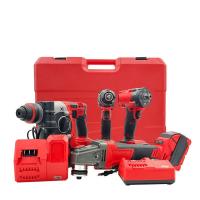 China Cross-Border Hand Drill 4-Piece Lithium-Ion Power Tool Set Wrench Hammer Drill Angle Grinder Customizable Logo, OEM/ODM for sale