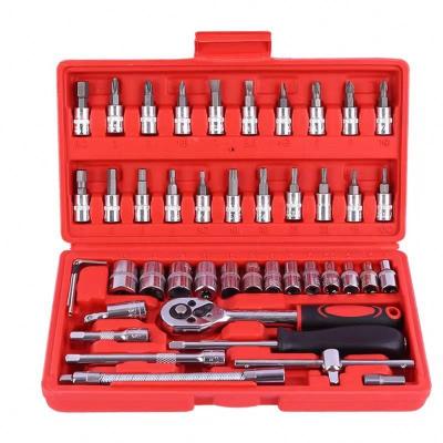 China 46-Piece Professional Mechanic Tool Set with Hard Case DIY-Socket & Wrench Kit for Automotive Repair & Maintenance for sale
