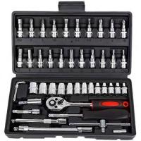 China 46-Piece Professional Mechanic Tool Set with Hard Case DIY-Socket & Wrench Kit for Automotive Repair & Maintenance for sale