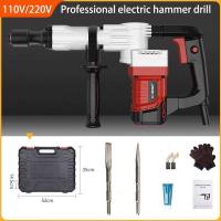 China 110V/220V Heavy Duty Hammer Electric Pick 2400W High Power Concrete Breakers Wall Demolition Rotary Hammer Impact Drill Set for sale