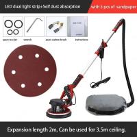China 110V/220V Telescopic Wall Grinder 225mm Dust-free Drywall Sander Putty Grinding Machine Handheld Long Rod Ceiling Polisher for sale