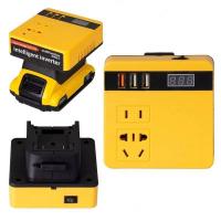 China 18V Rechargeable Lithium Battery Mini Intelligent Inverter 21V Convert to AC110V/220V DC12V/5V Portable Outdoor DC-AV Converter for sale