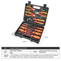 China 12pcs VDE Insulated Tool Set EV Repair Electrician Kit 1000v Insulated Screwdriver Pliers Magnetic Professional Safety Tools for sale