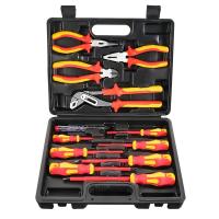 China 12pcs VDE Insulated Tool Set EV Repair Electrician Kit 1000v Insulated Screwdriver Pliers Magnetic Professional Safety Tools for sale