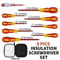 China 9PCS VDE Insulated Screwdriver Set 1000V Electrician Screwdriver Kit Magnetic Flat Phillips Professional Electrical for sale