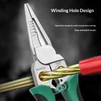 China 8 in 1 Stainless Steel Wire Stripper Pliers with Voltage Tester Multi Function Cable Cutter Crimper Electrician Tool Stripping for sale