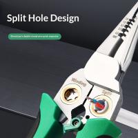China 8 in 1 Stainless Steel Wire Stripper Pliers with Voltage Tester Multi Function Cable Cutter Crimper Electrician Tool Stripping for sale