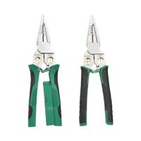 China 8 in 1 Stainless Steel Wire Stripper Pliers with Voltage Tester Multi Function Cable Cutter Crimper Electrician Tool Stripping for sale