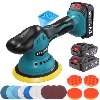 China MVM 21V Battery Cordless DIY Car Buffer Polisher Machine 600W Floor Polisher Speed Orbital 100MM Wheel Diameter Detailing for sale
