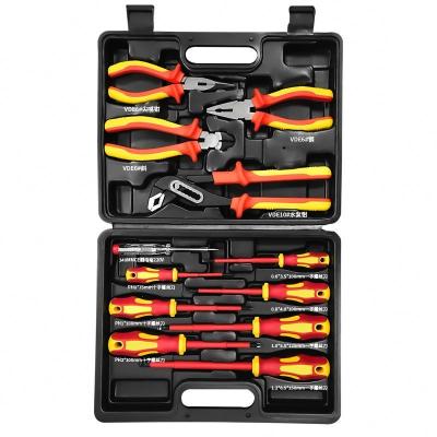 China New Energy Automotive Repair VDE 12-Piece Insulated Tool Set Multi-Function Electrician's Pliers Screwdriver Hand-Powered Box for sale