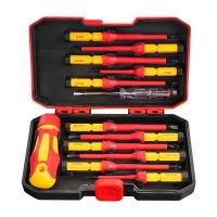 China New Energy Vehicle 12-Piece Insulated Tool Set VDE Hand OEM Hard Box Screwdriver Set Vise Needle-nose/Diagonal Pliers for sale
