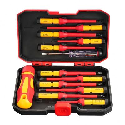 China New Energy Vehicle 12-Piece Insulated Tool Set VDE Hand OEM Hard Box Screwdriver Set Vise Needle-nose/Diagonal Pliers for sale