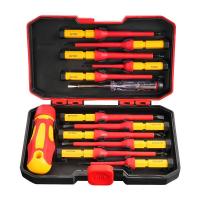 China New Energy Vehicle 12-Piece Insulated Tool Set VDE Hand OEM Hard Box Screwdriver Set Vise Needle-nose/Diagonal Pliers for sale
