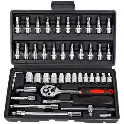 China 46-Piece Professional Mechanic Tool Set with Hard Case DIY-Socket & Wrench Kit for Automotive Repair & Maintenance for sale
