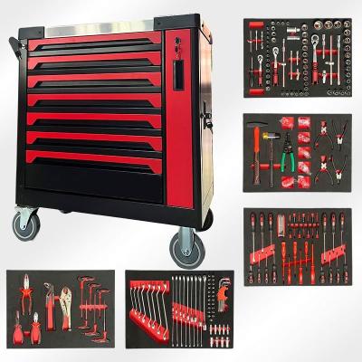 China 420pcs Professional Mechanic Tool Set with Heavy Duty Tool Cabinet Automotive Garage Socket Wrench Tool Trolley OEM for sale