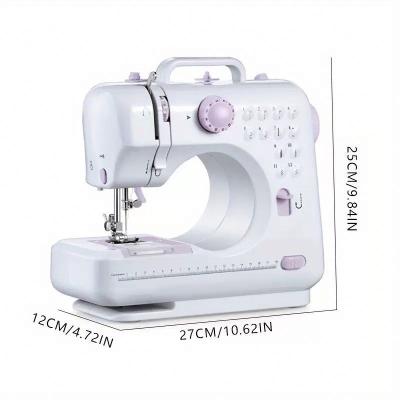 China Hot-Selling Mini Portable Sewing Machine | 12-Thread Overlock | Household Sewing with Thick Material & Buttonhole Function for sale
