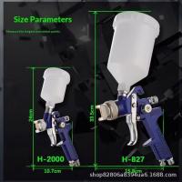 China High Atomization Pneumatic HVLP Spray Gun H-2000/H-827 Gravity Feed Paint Gun with 0.5-2.0mm Nozzle for Car & Furniture Coating for sale