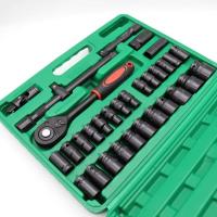 China 32-Piece Chrome Vanadium Steel Socket Set with Hard Case-Hand Operated Automotive Maintenance Tool Combo for sale