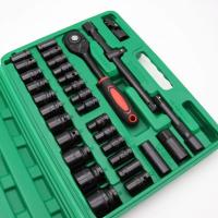 China 32-Piece Chrome Vanadium Steel Socket Set with Hard Case-Hand Operated Automotive Maintenance Tool Combo for sale